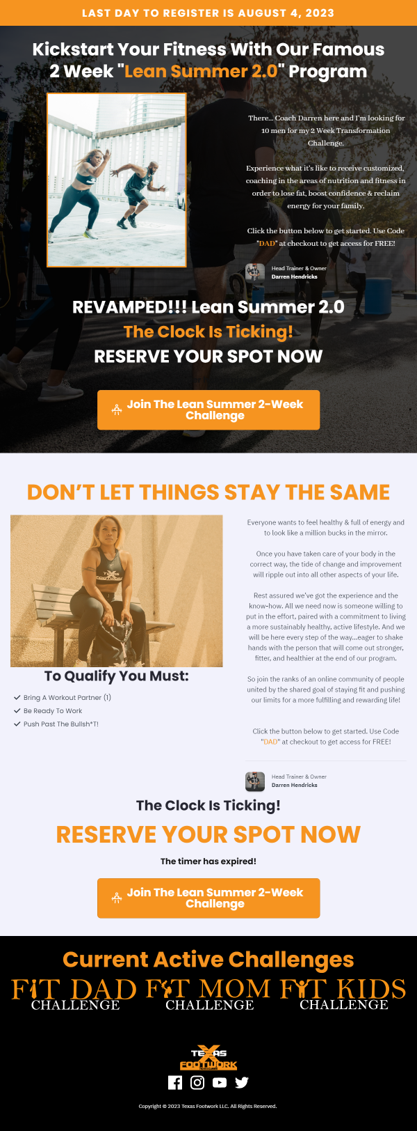 New You, Fall Edition: Lean Week 2.0 - Texas Footwork - Speed, Strength ...